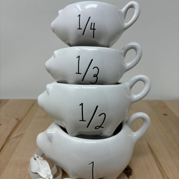 Rae Dunn | Kitchen | Rae Dunn Pig Shaped Measuring Cup Set Of 4 | Poshmark
